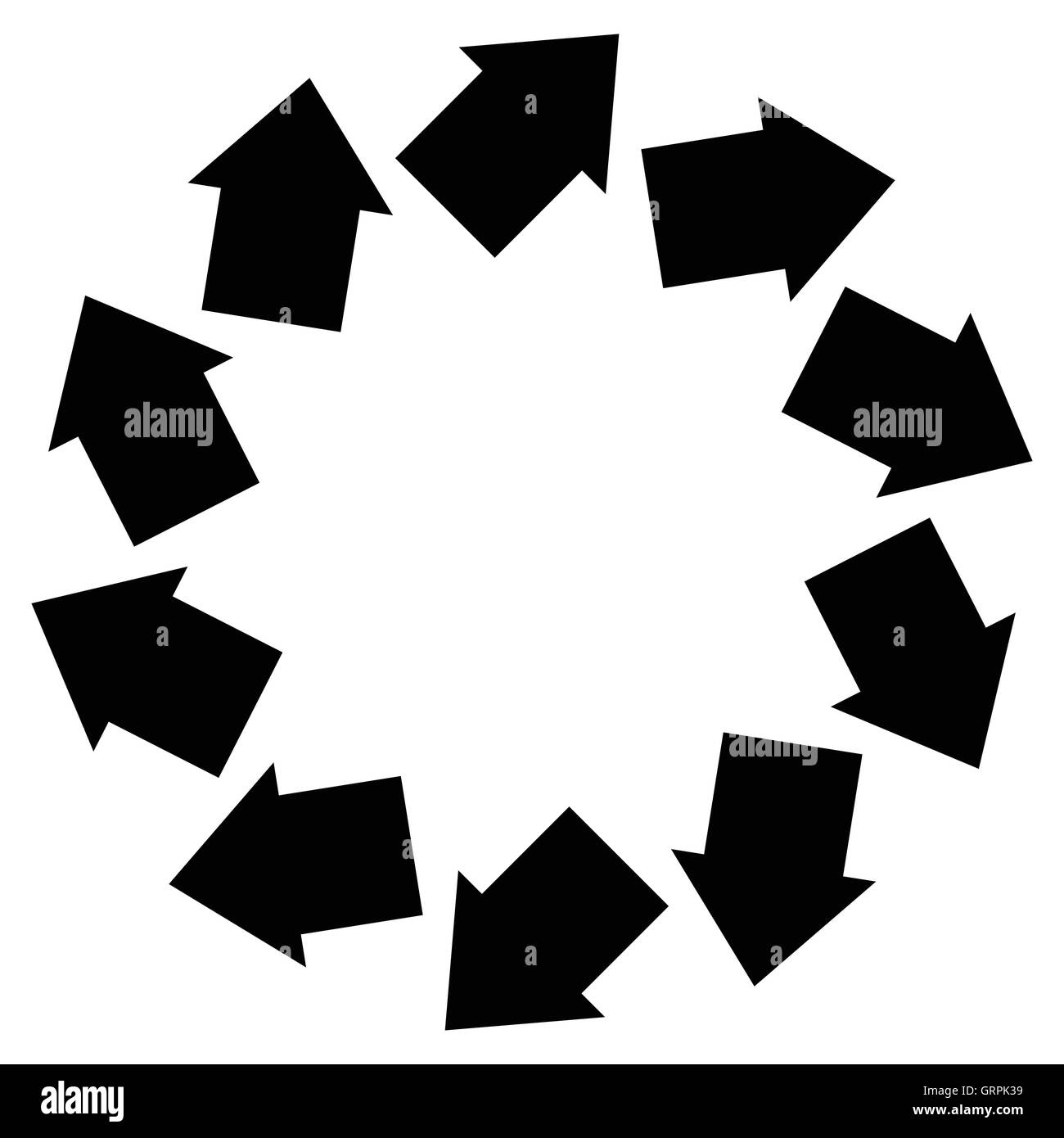 Concentric arrows symbol to illustrate rotation, gyration, torsion ...