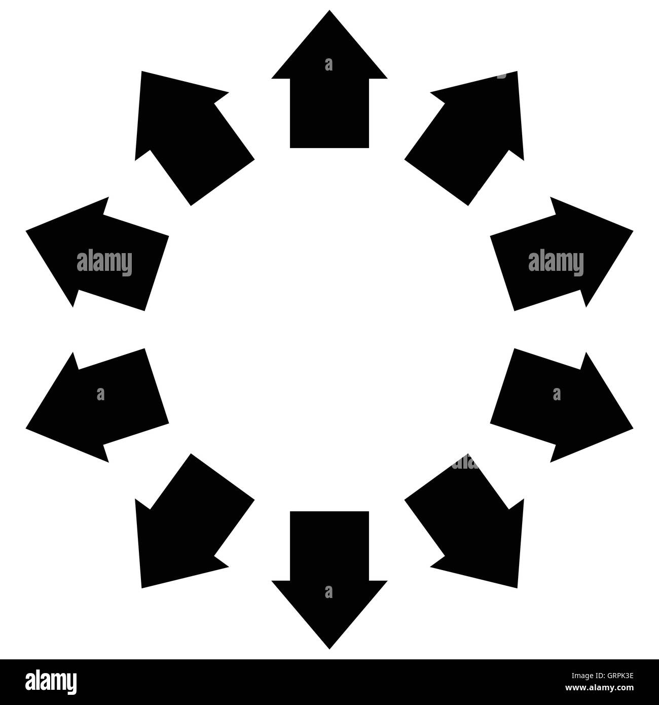 Group of arrows following a circle pointing outwards Stock Vector Image ... Group of arrows following a circle pointing outwards Stock Vector Image ...