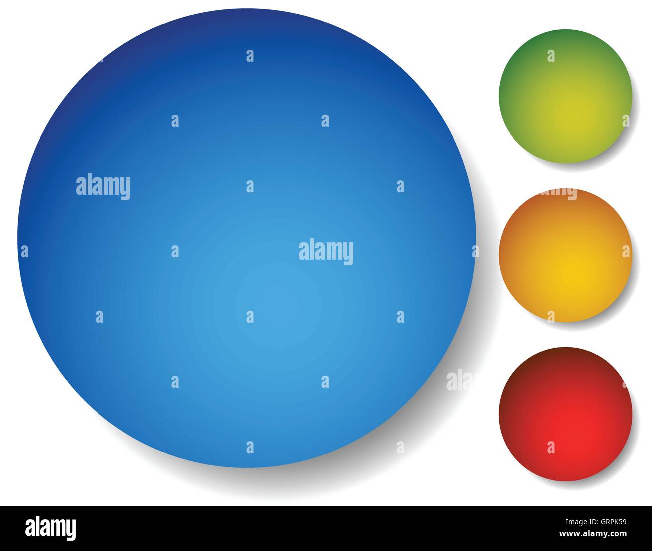 4 color clean circle buttons, badges with transparent shadow Stock ...