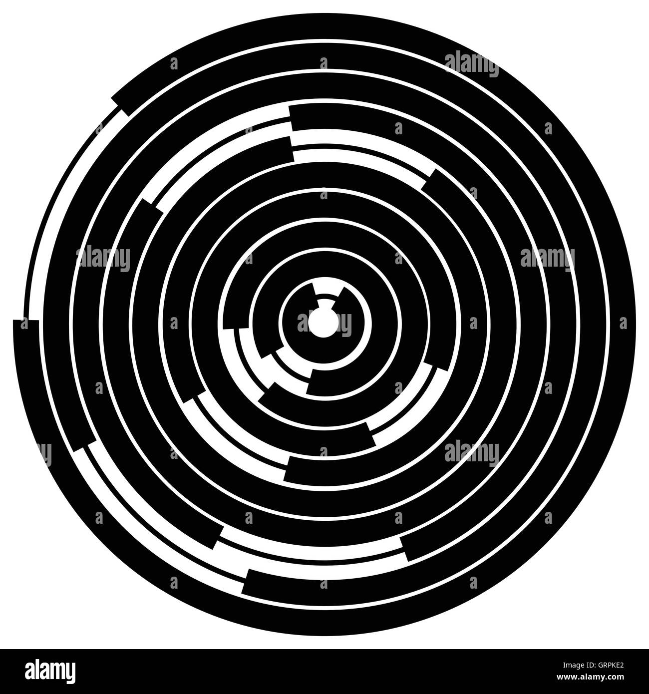Random segmented circles / rings. Radial, radiating circular element ...