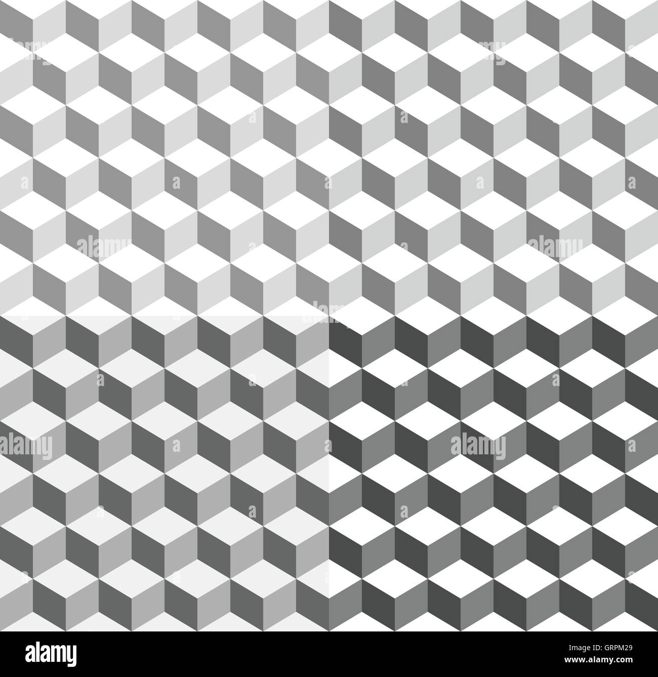 3d cubes tricolor geometric background - Seamlessly repeatable Stock Vector Image & Art - Alamy