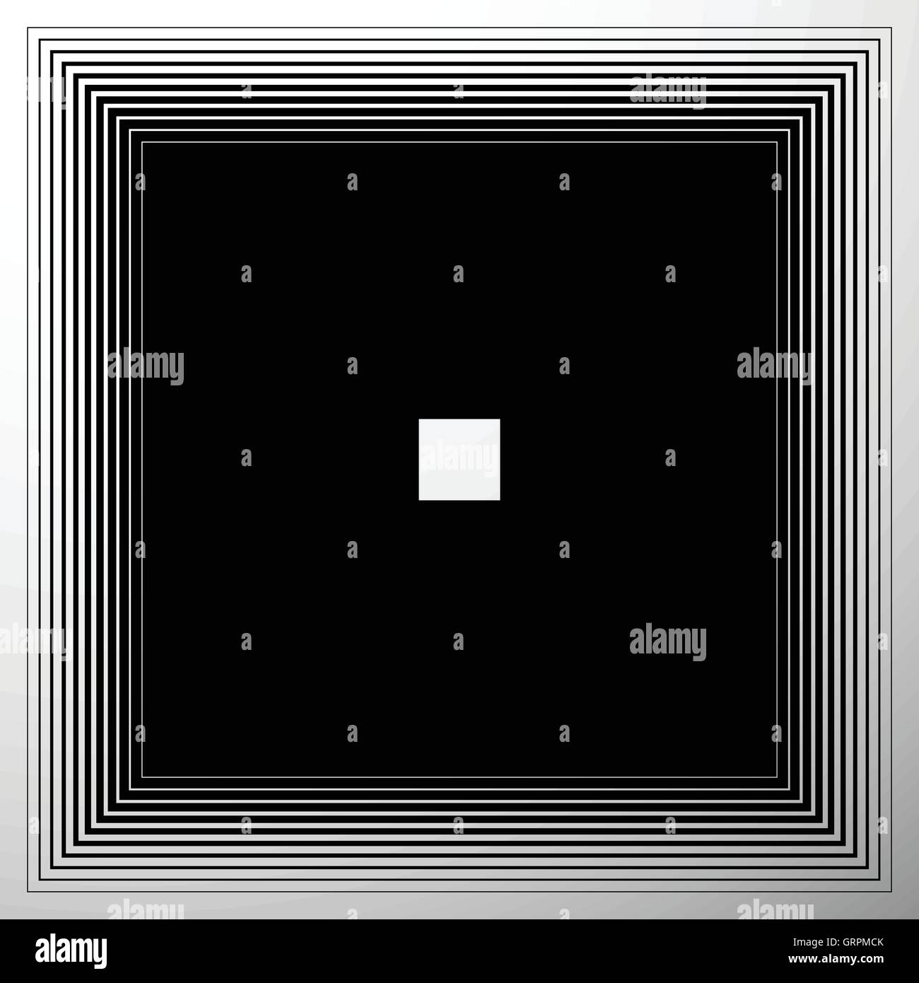 Radiating, expanding squares. Geometric monochrome, black and white ...