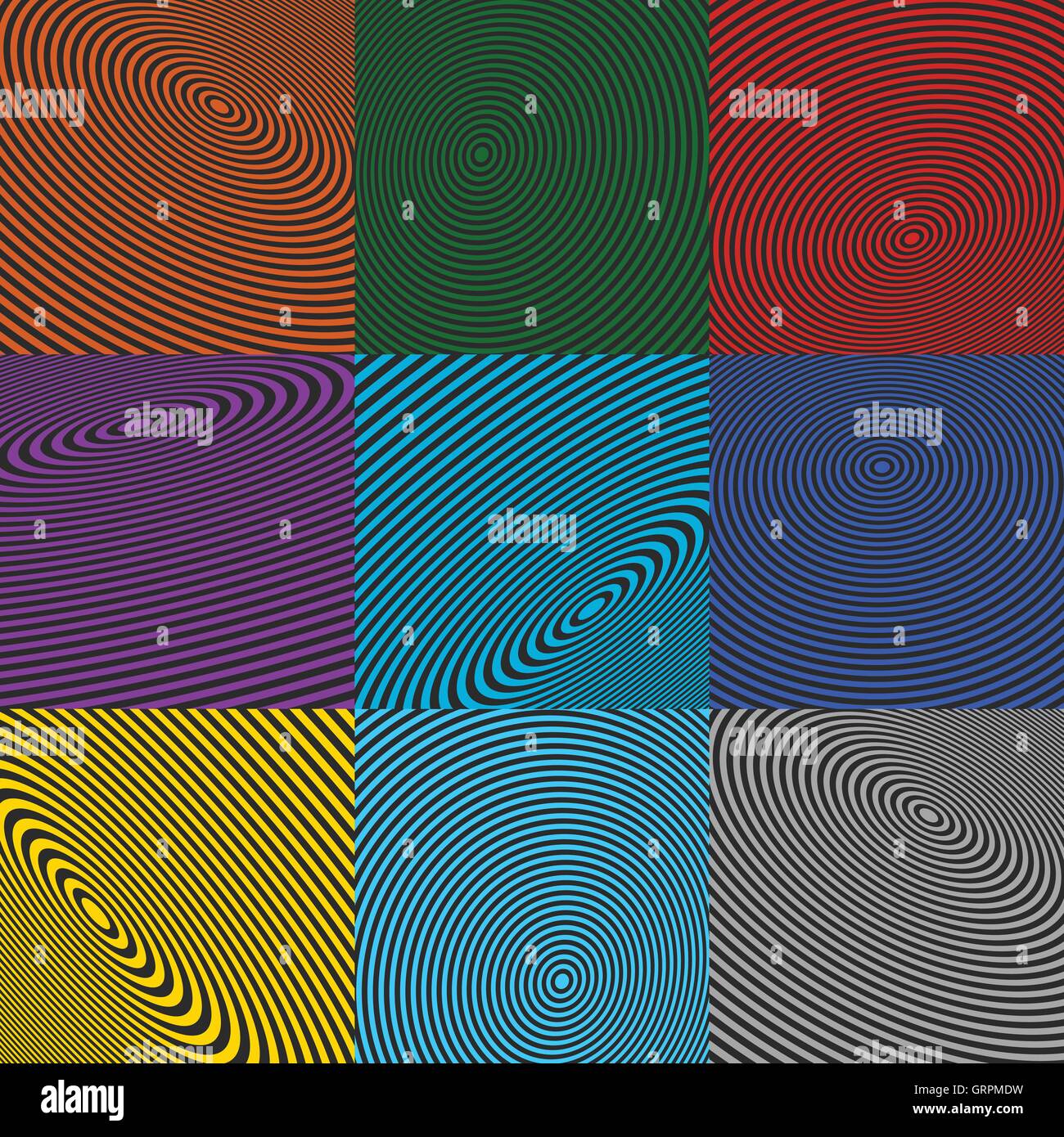 Concentric circle elements. Radiating, radial circles Stock Vector ...