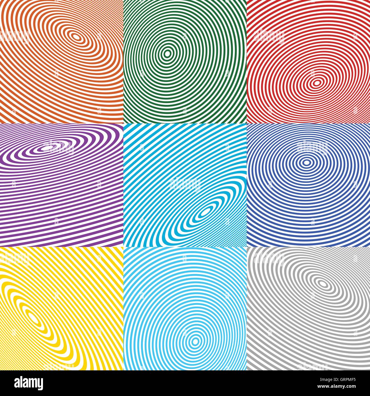 Concentric circle elements. Radiating, radial circles Stock Vector ...