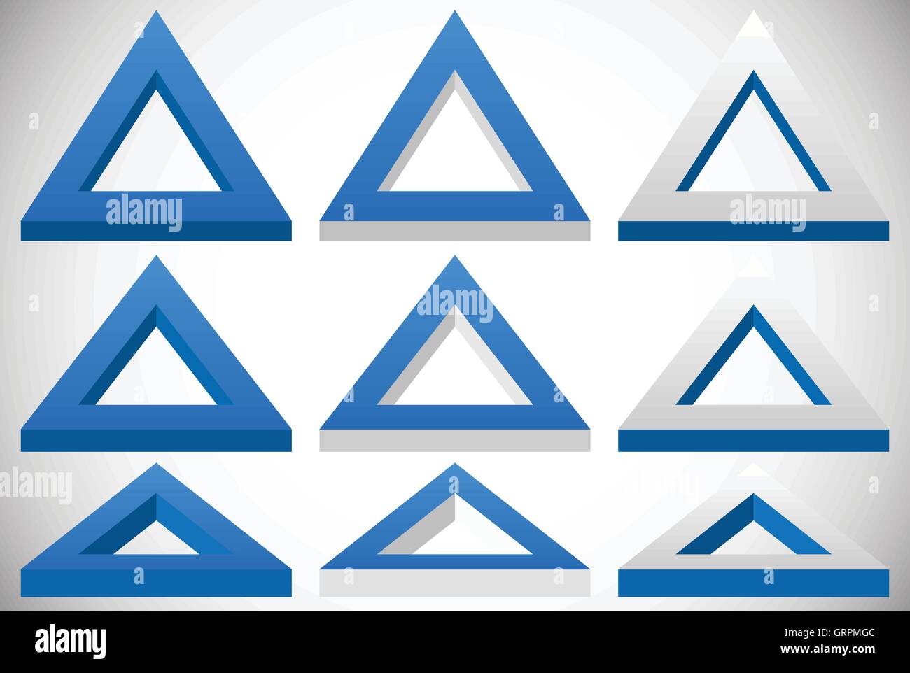 3d triangle shape in more colors set at different angles Stock Vector ...