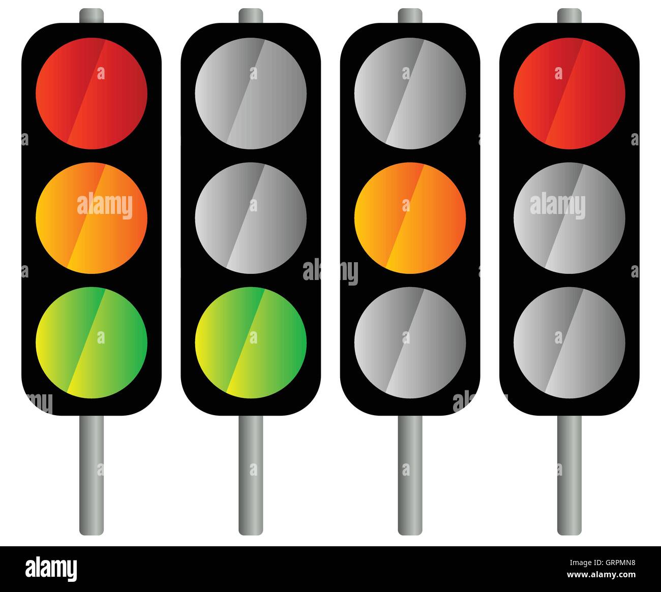 Simple traffic light / traffic lamp icon set Stock Vector Image & Art ...