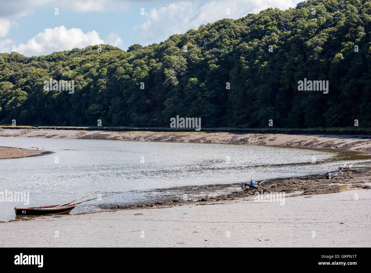 Sewen Fishing Boat on the River Cleddau, Pembrokeshire, Wales Stock ...