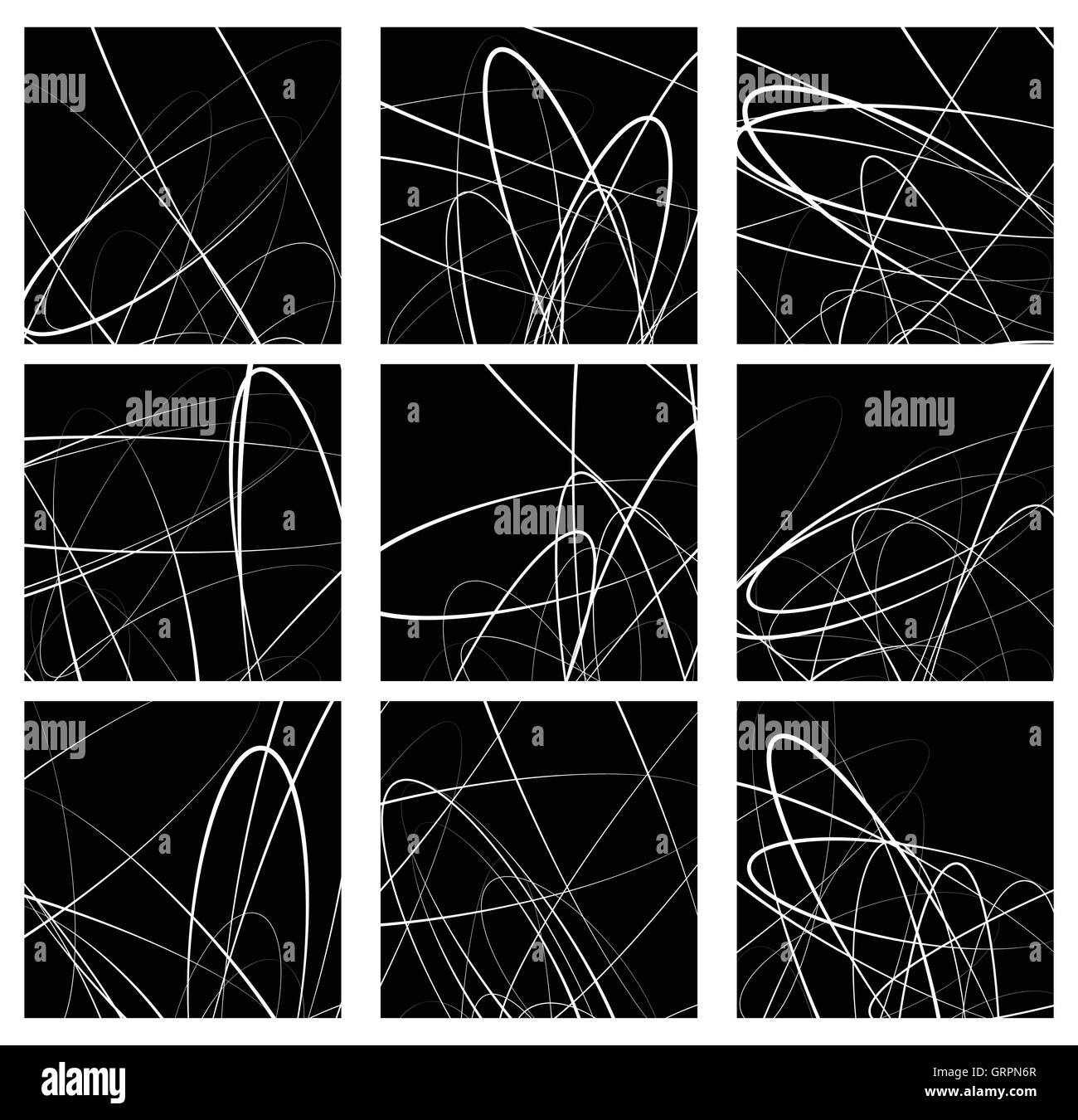 Random lines artistic element / pattern set. Non figural monochrome ...