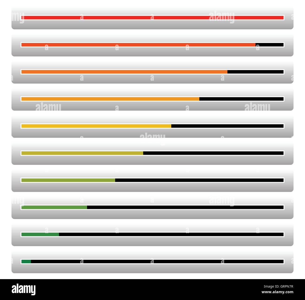 Progress, load bars from low to high - Level, completion indicators Stock Vector Image & Art - Alamy
