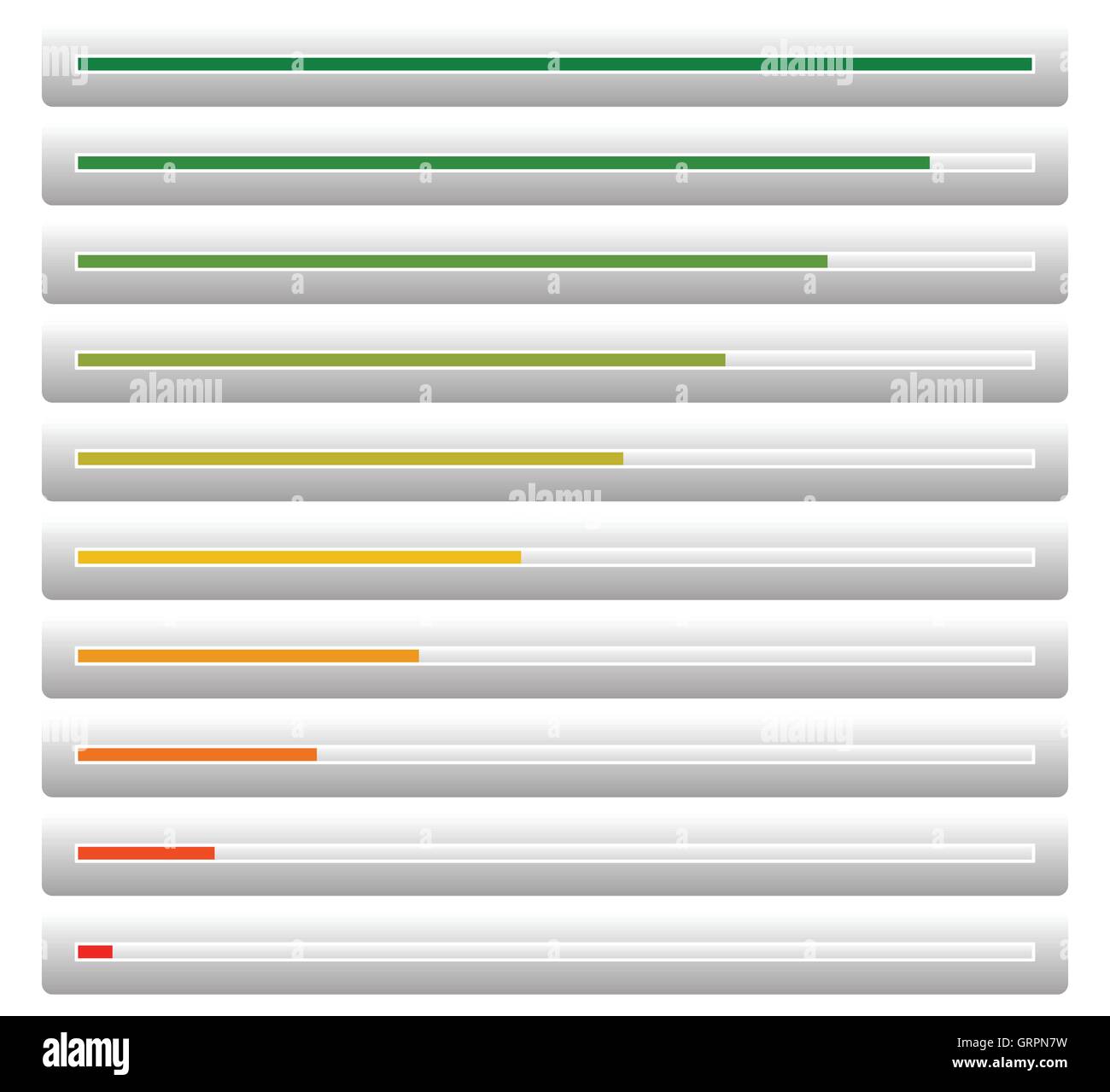 Progress, load bars from low to high - Level, completion indicators Stock Vector Image & Art - Alamy