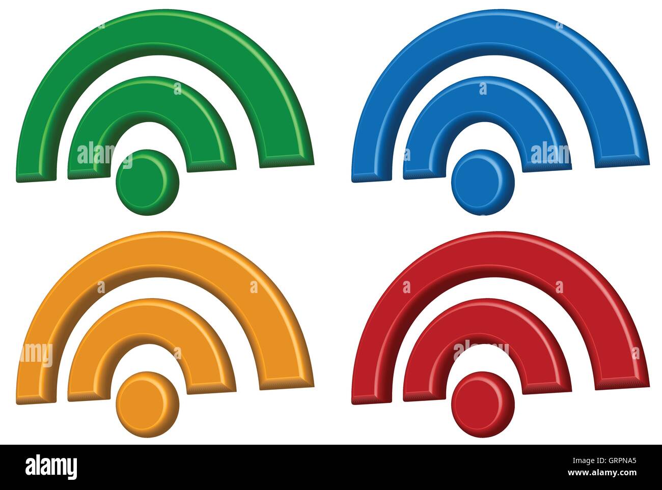 Signal (wireless connection, wifi, wireless internet) signs, symbols ...