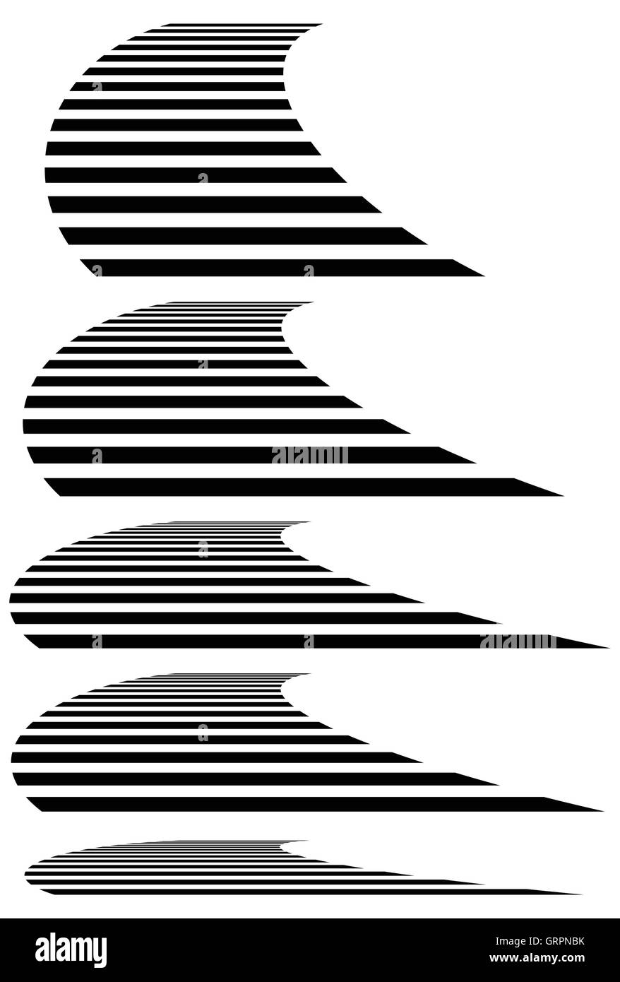 Lines in 3d perspective. Vanishing lines, stripes with distortion ...