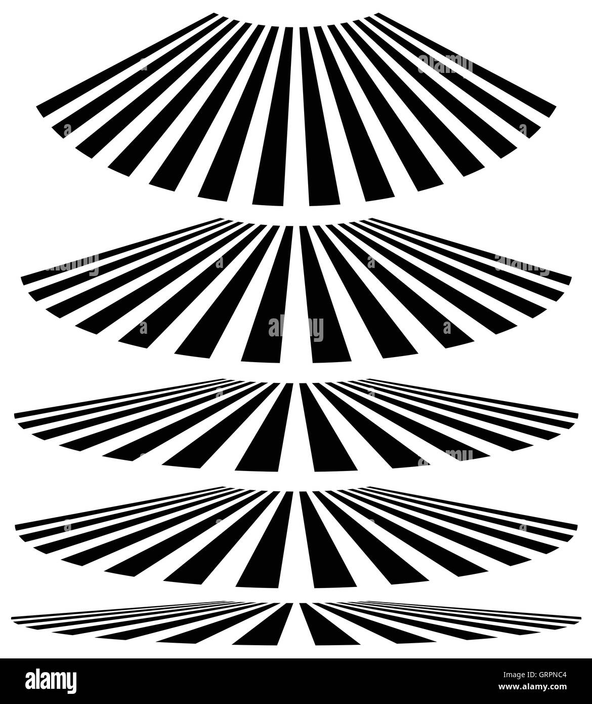 Lines in 3d perspective. Vanishing lines, stripes with distortion ...