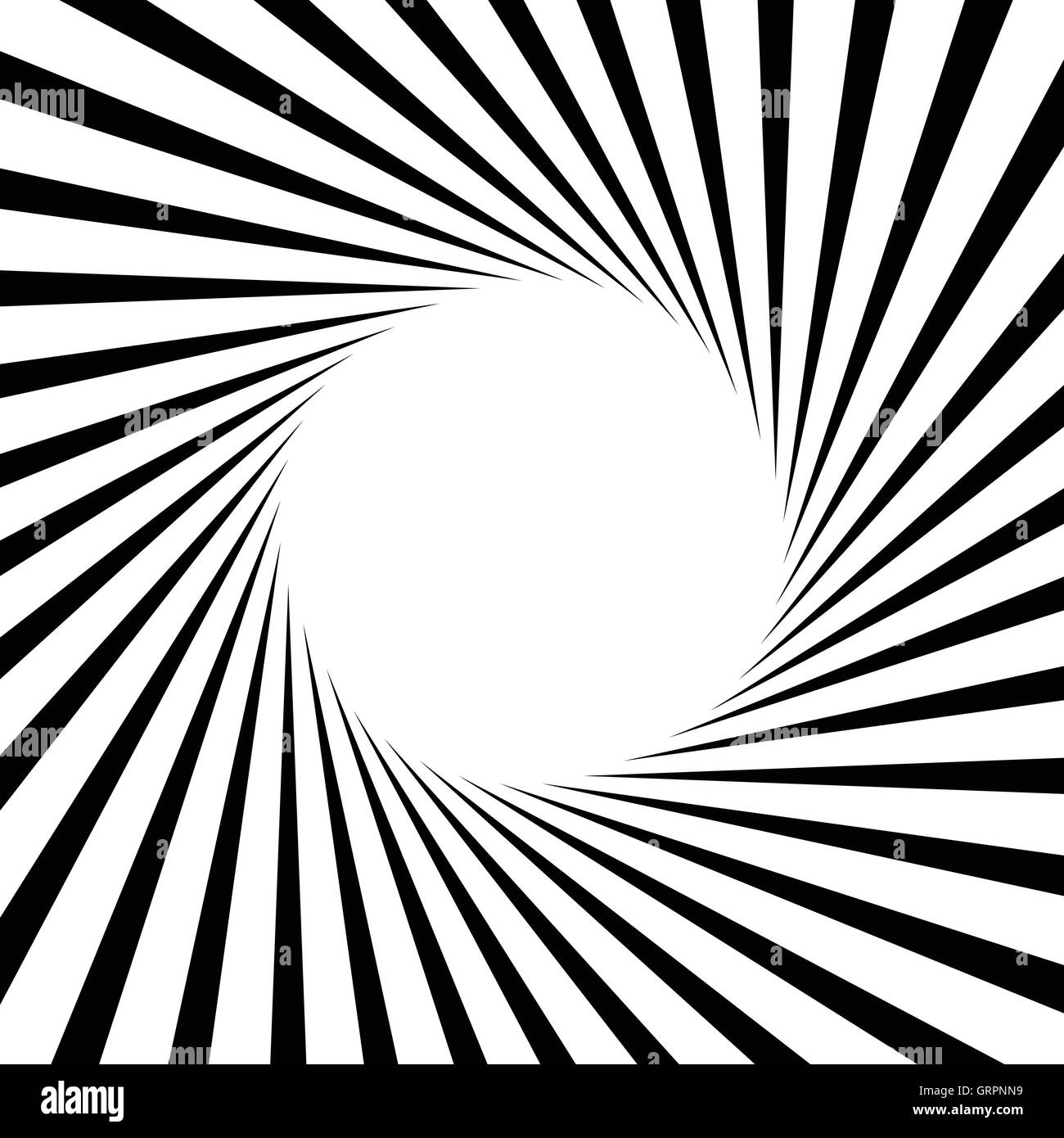 Circular, stripes lines geometric pattern. Monochrome illustration ...