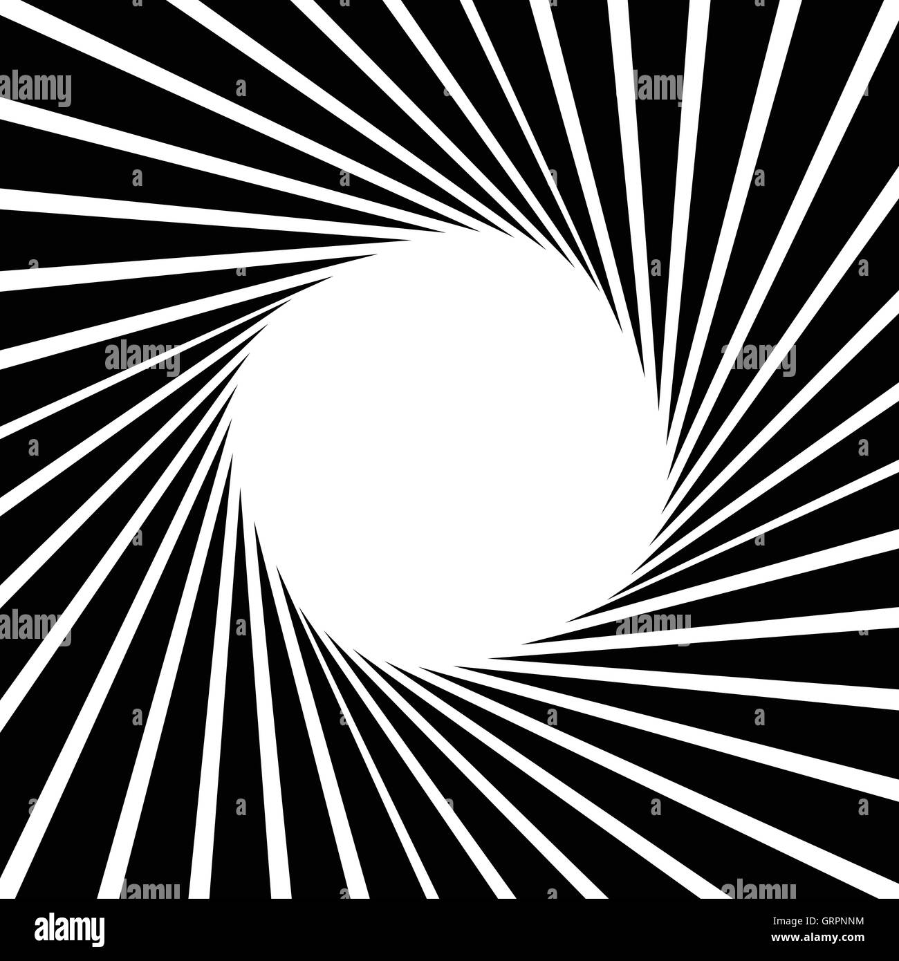 Circular, stripes lines geometric pattern. Monochrome illustration ...