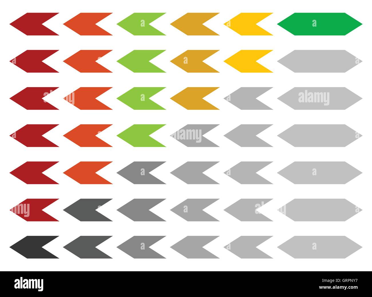 Progress / loading bar, step, stage indicators with hexagons Stock ...
