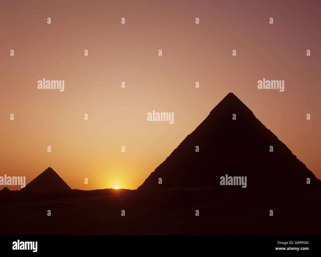 Pyramids at sunset, Giza, Egypt Stock Photo - Alamy