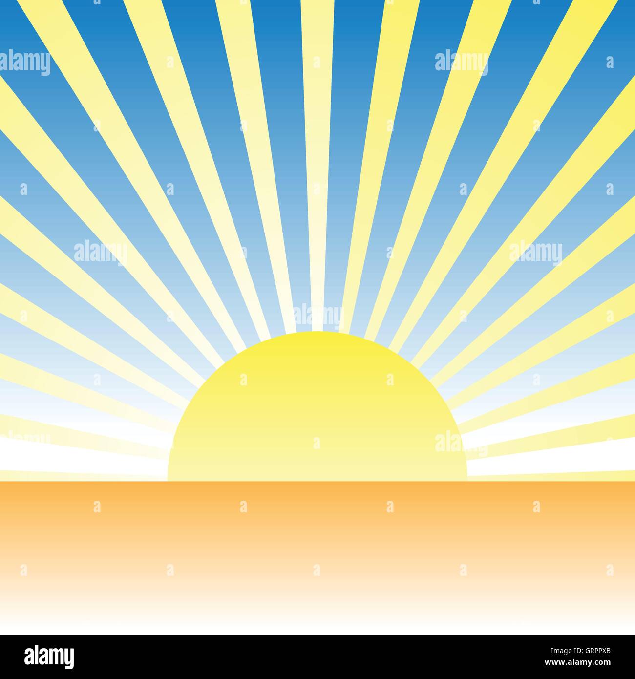 Sunrise, dawn over uncultivated ground, desert. Vector drawing Stock ...