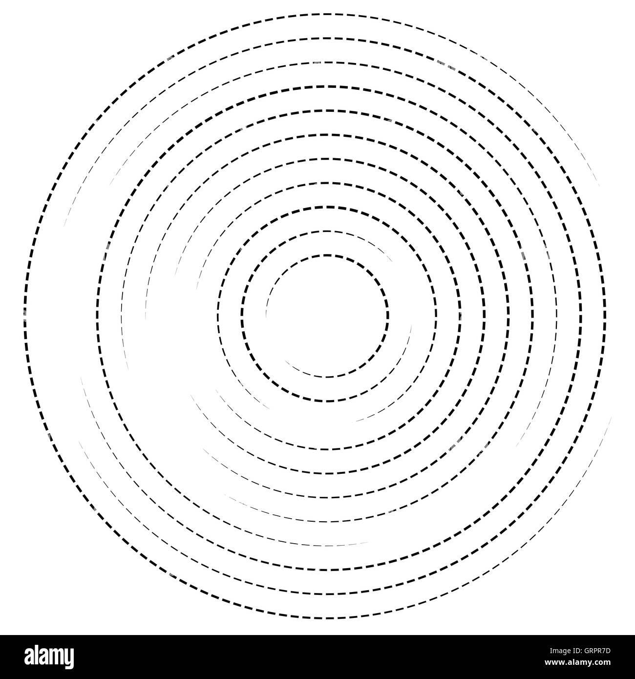 Concentric circles with dashed lines. Circular spiral element Stock Vector Image & Art - Alamy
