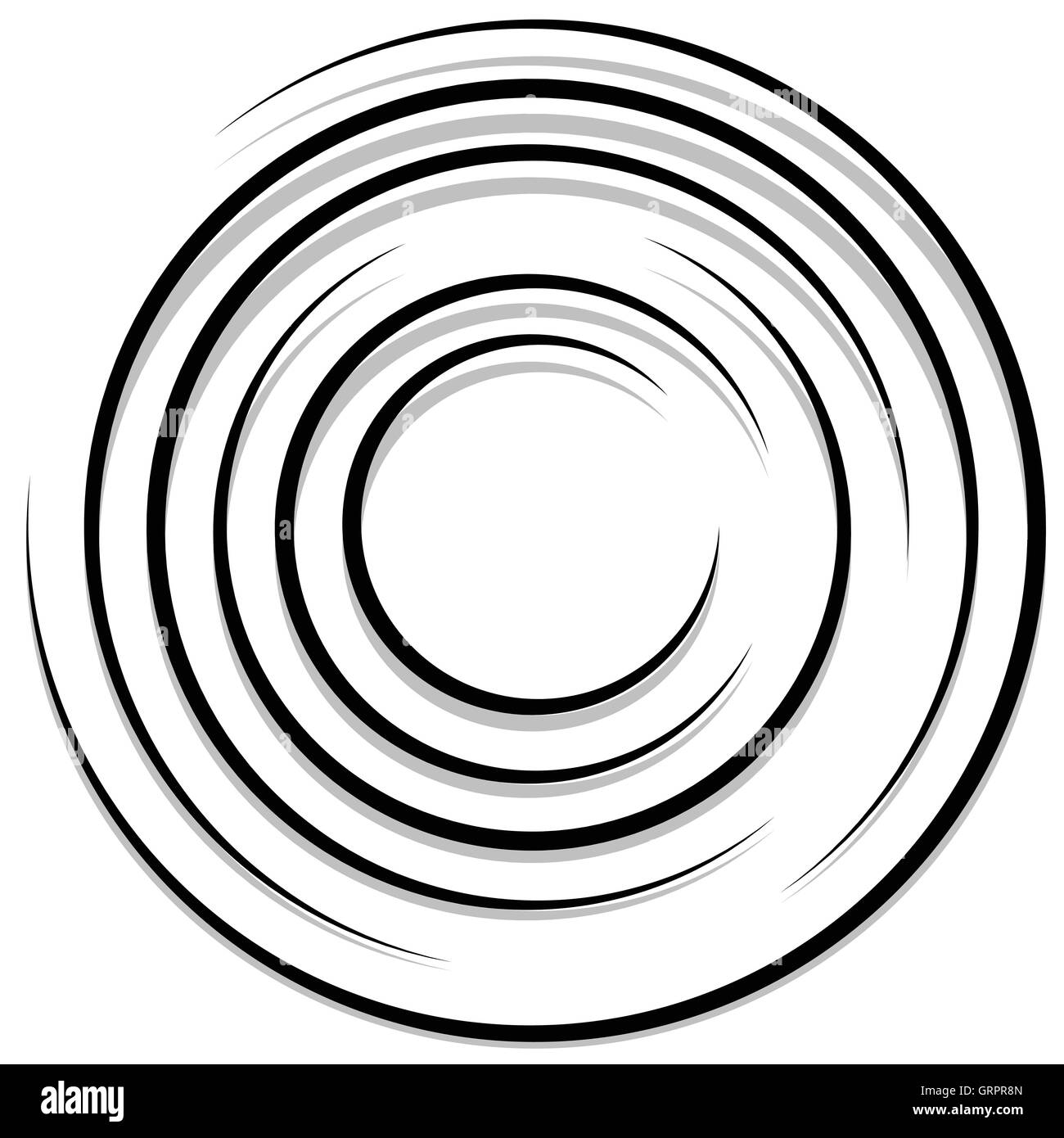 Concentric random circles with dynamic lines. Circular spiral, swirl ...