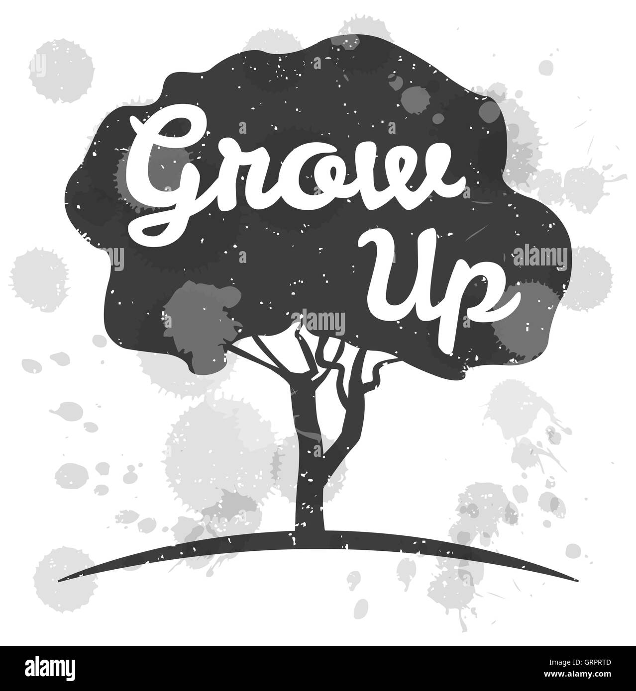 Grow Up. Concept. Tree Crown. Poster or print. Vector Illustration ...