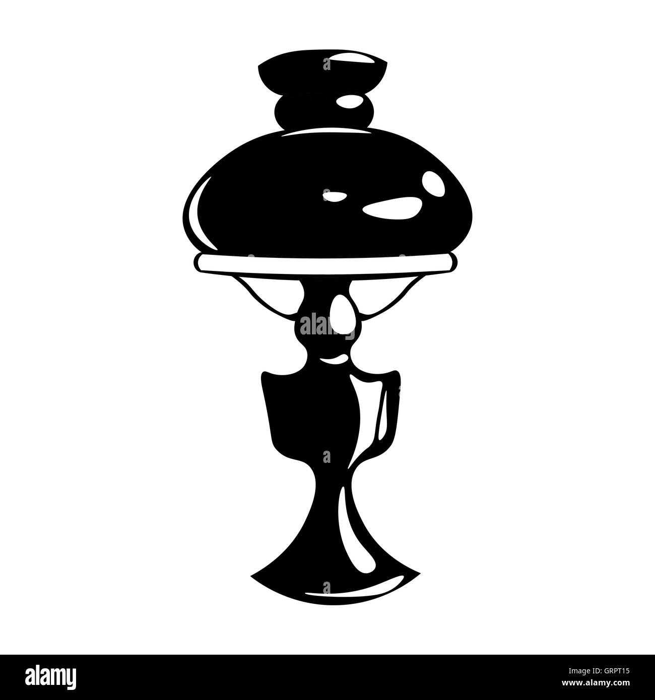 Antique Table Lamp. Vintage Retro Desk Light. Isolated Element. Single ...