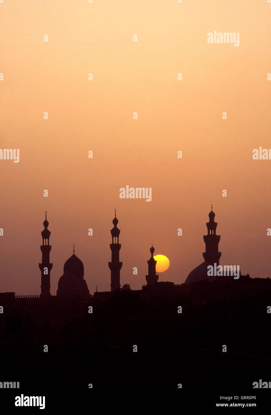 Minarets at sunset, Cairo, Egypt Stock Photo - Alamy