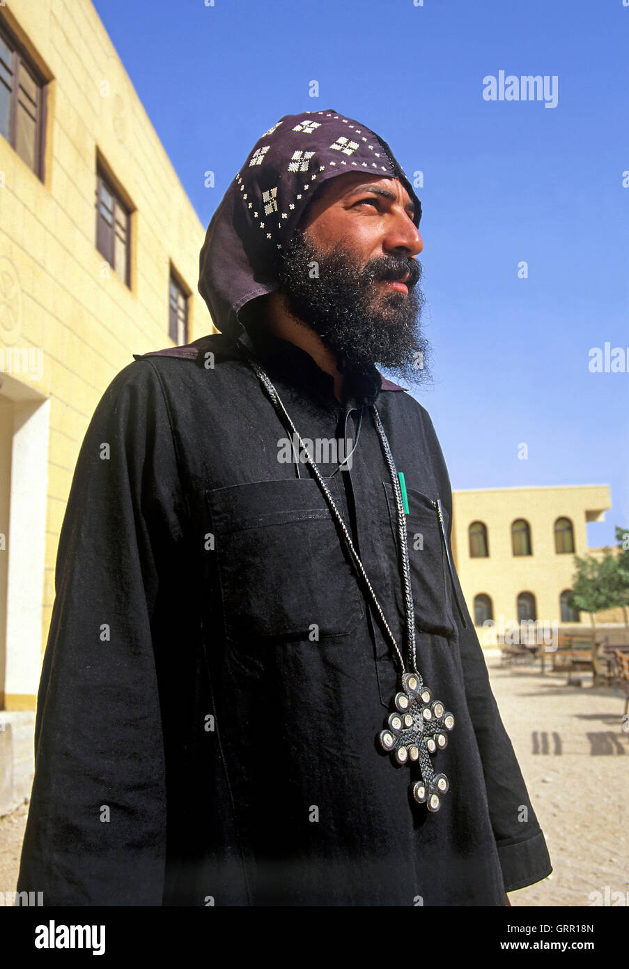 Coptic monk, Monastery of St Anthony, Red Sea Coast, Eastern Egypt ...