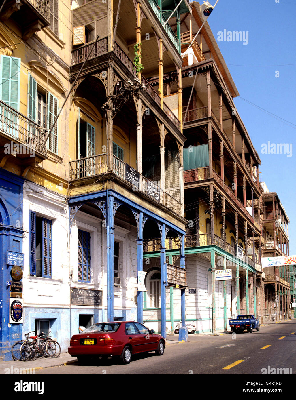 Old housing, Port Said, Eastern Egypt Stock Photo - Alamy