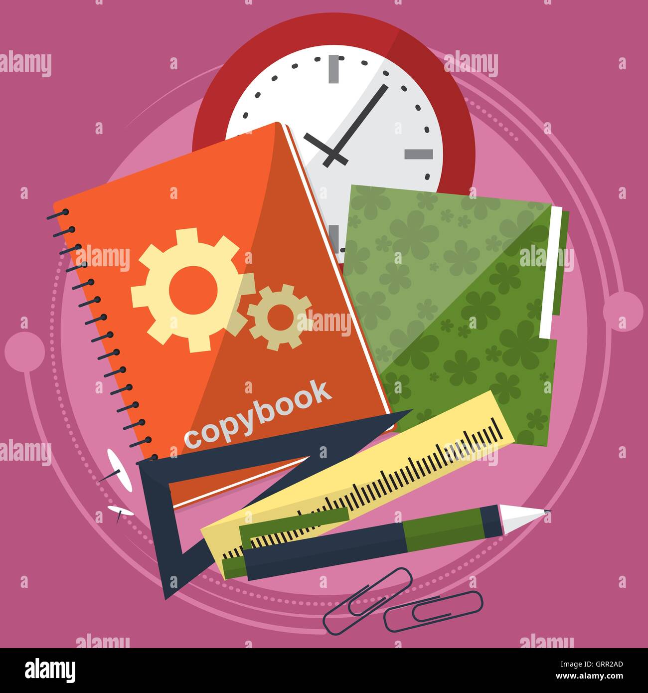 Books and school process. Writing Drawing in zoshite. Office ...