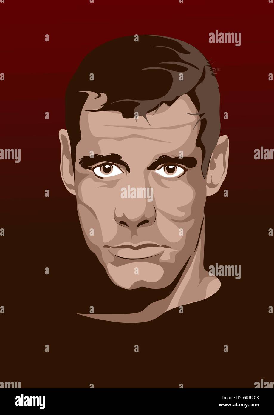 Face of man. Comic book style imitation. Vector Stock Vector Image ...