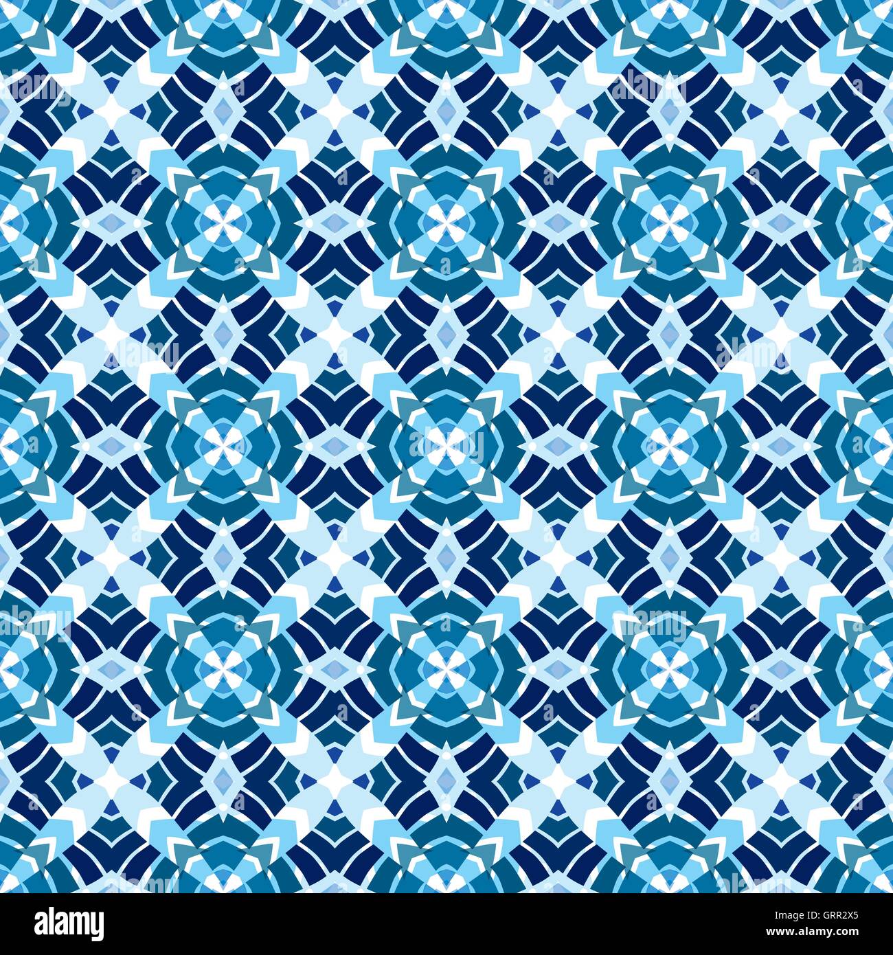 Blue and white tile pattern Stock Vector Images - Alamy