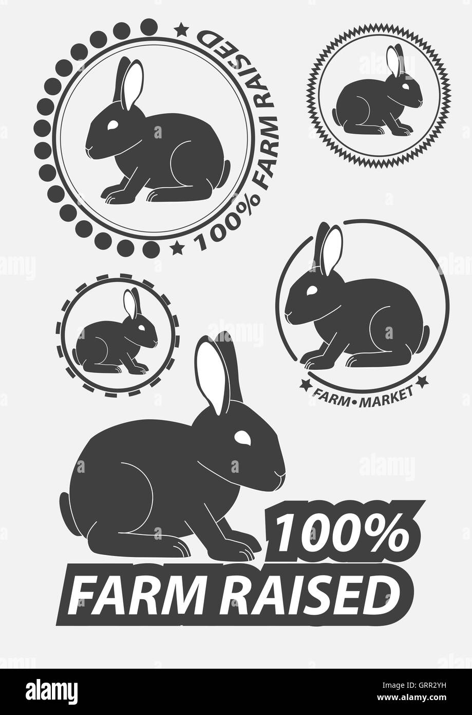 Set of vector silhouette the rabbit, hare. Hare hunting. Rabbits ...