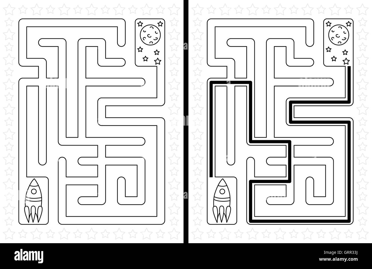 Space rocket maze hi-res stock photography and images - Alamy