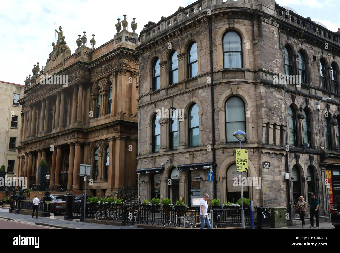 The Merchant Hotel (left) and The Cloth Ear (public bar of the hotel ...
