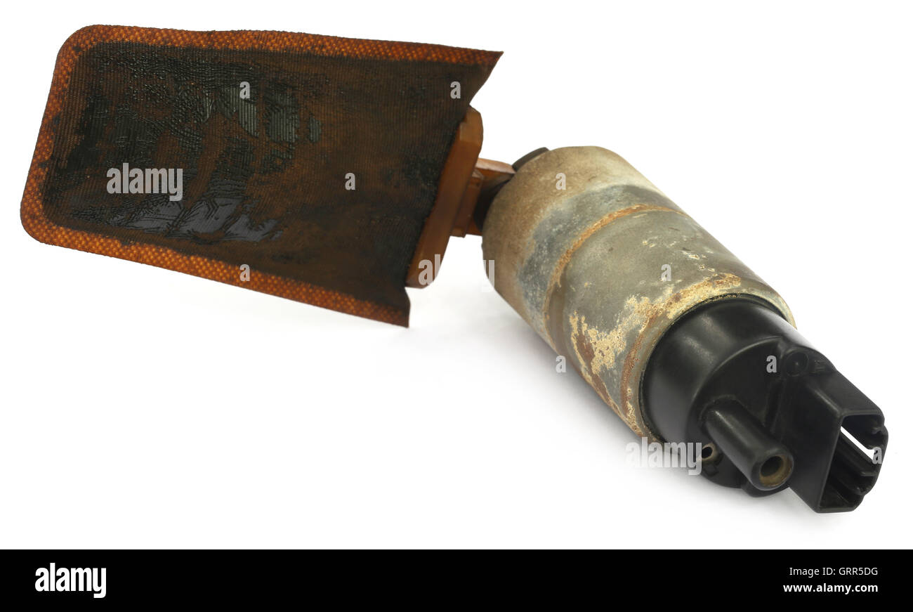 Automobile oil filter over white background Stock Photo - Alamy