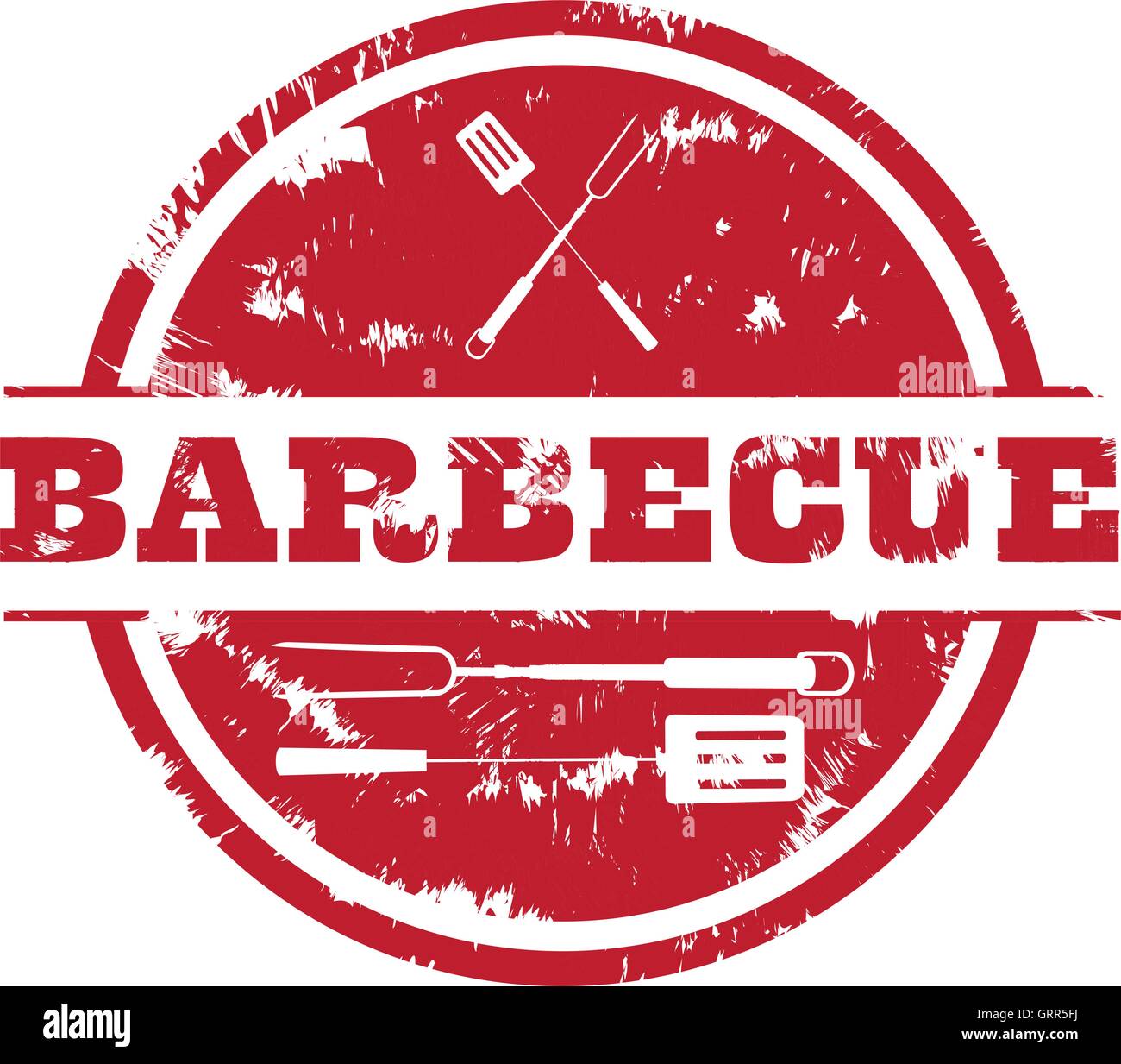 Isolated barbecue stamp with grunge texture, Vector illustration Stock ...