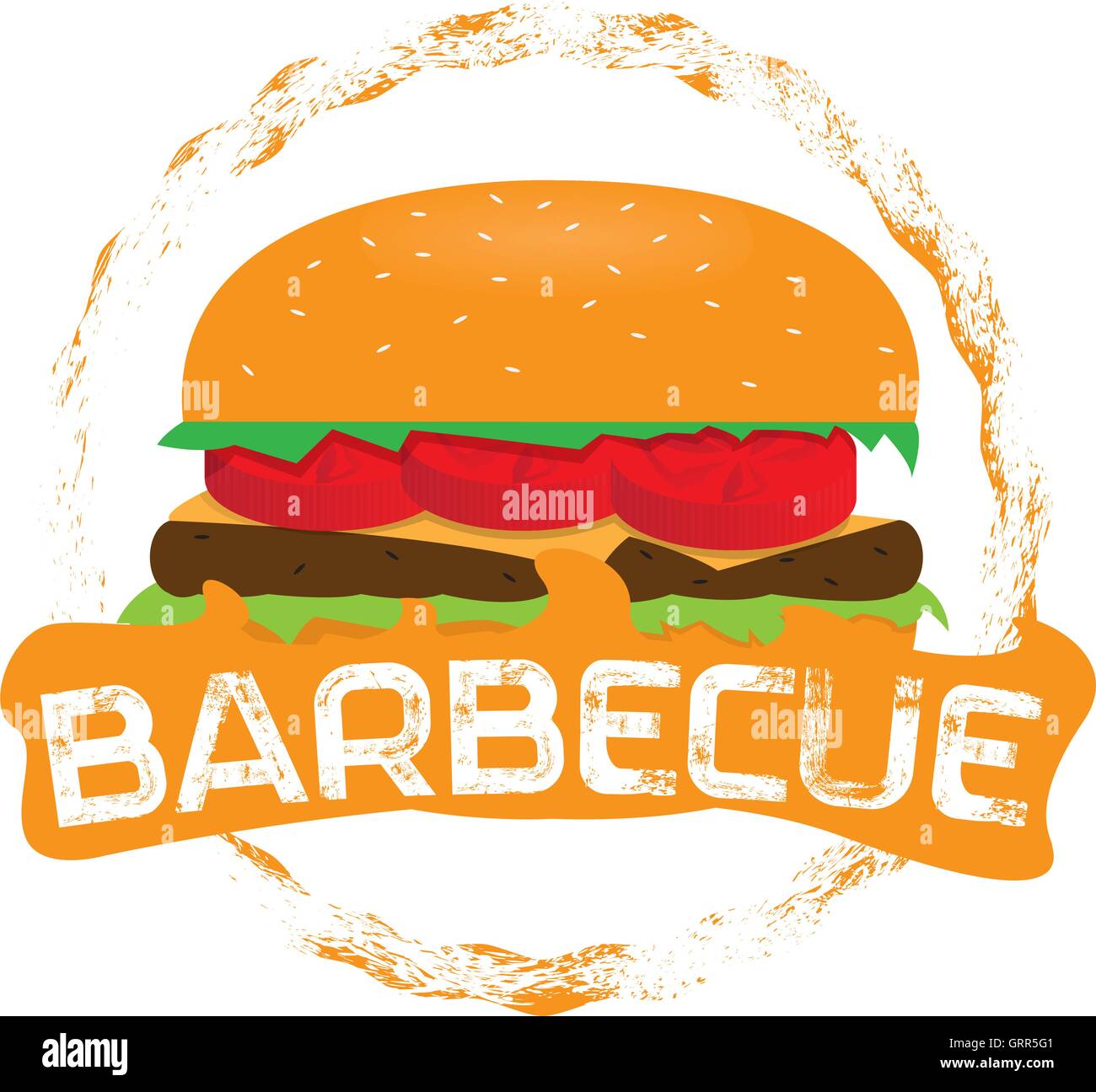 Isolated barbecue hamburger on white background, Vector illustration ...