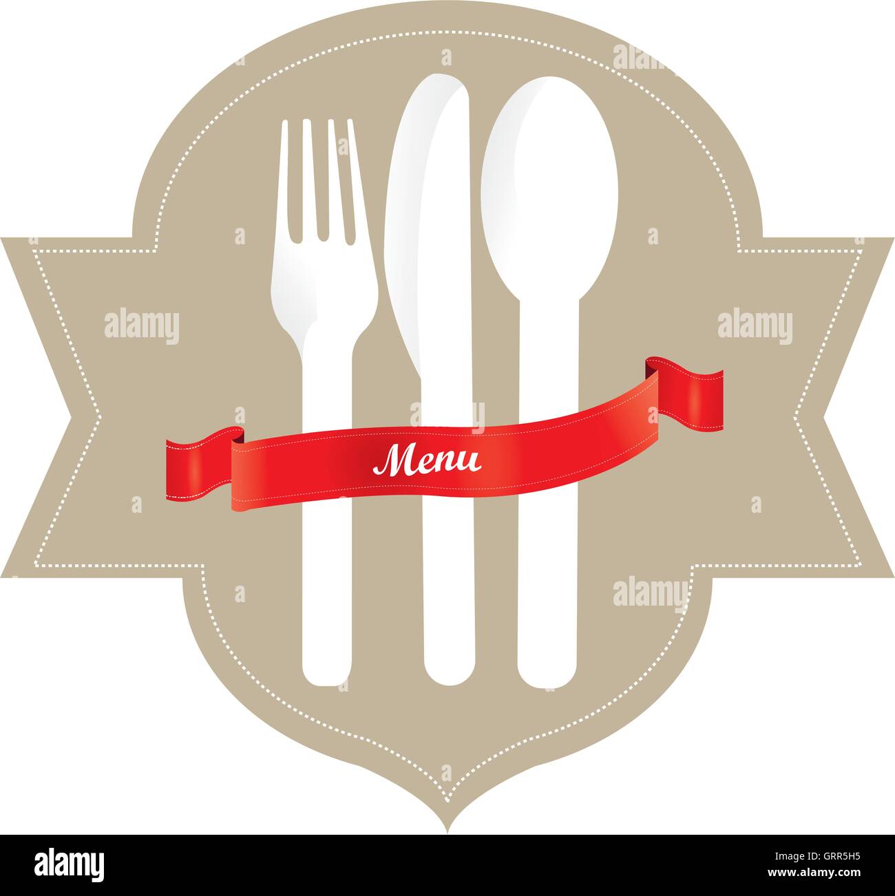 Isolated menu label design with silverwares, Vector illustration Stock ...