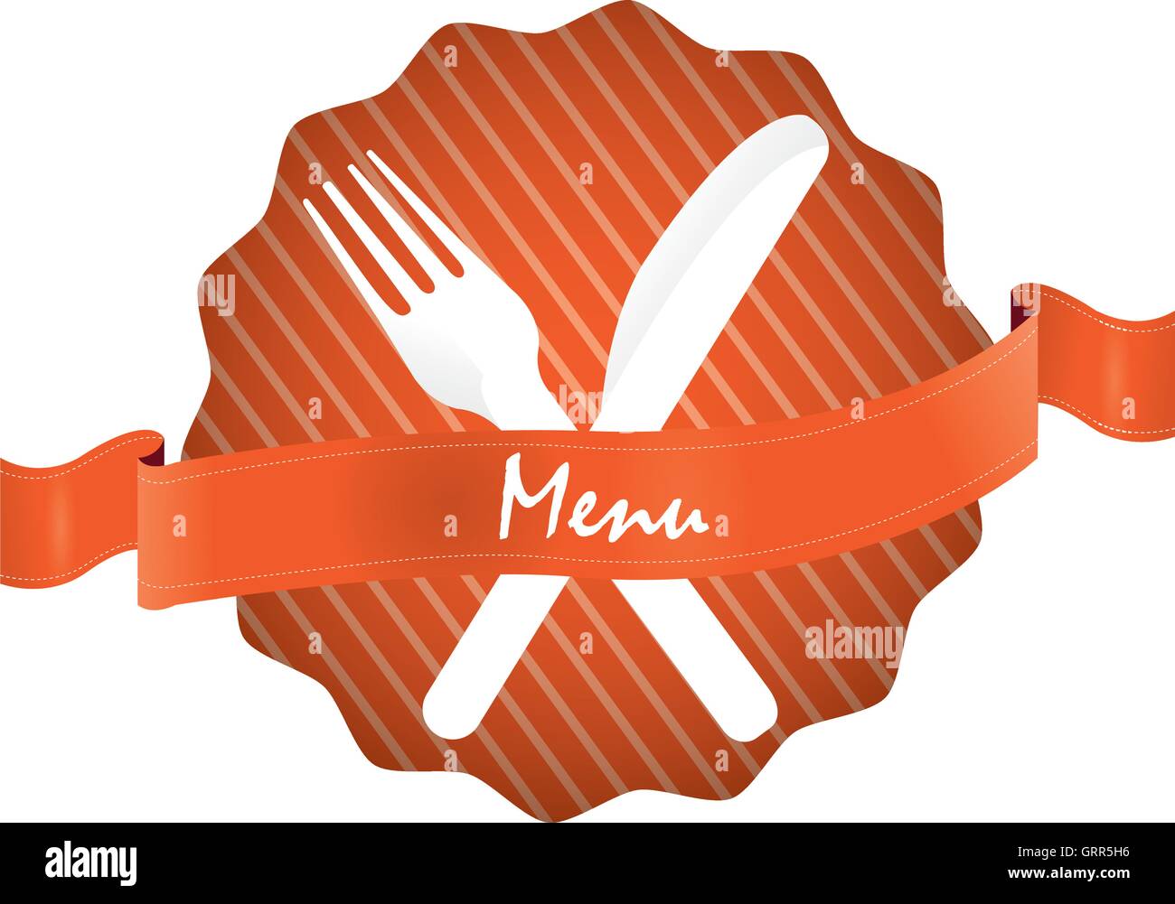 Isolated menu label design with silverwares, Vector illustration Stock ...