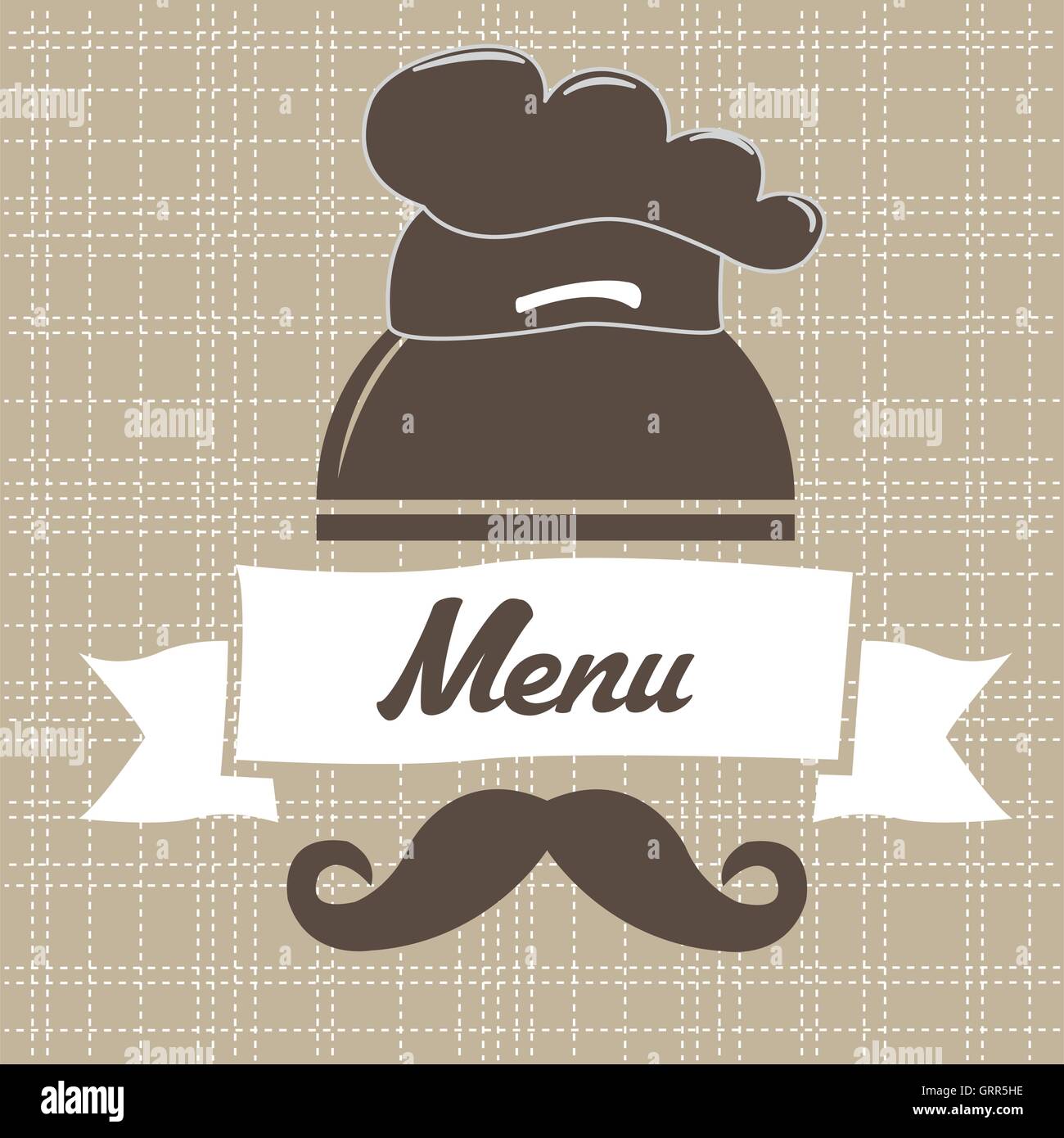 Retro menu design with a mustache, Vector illustration Stock Vector ...