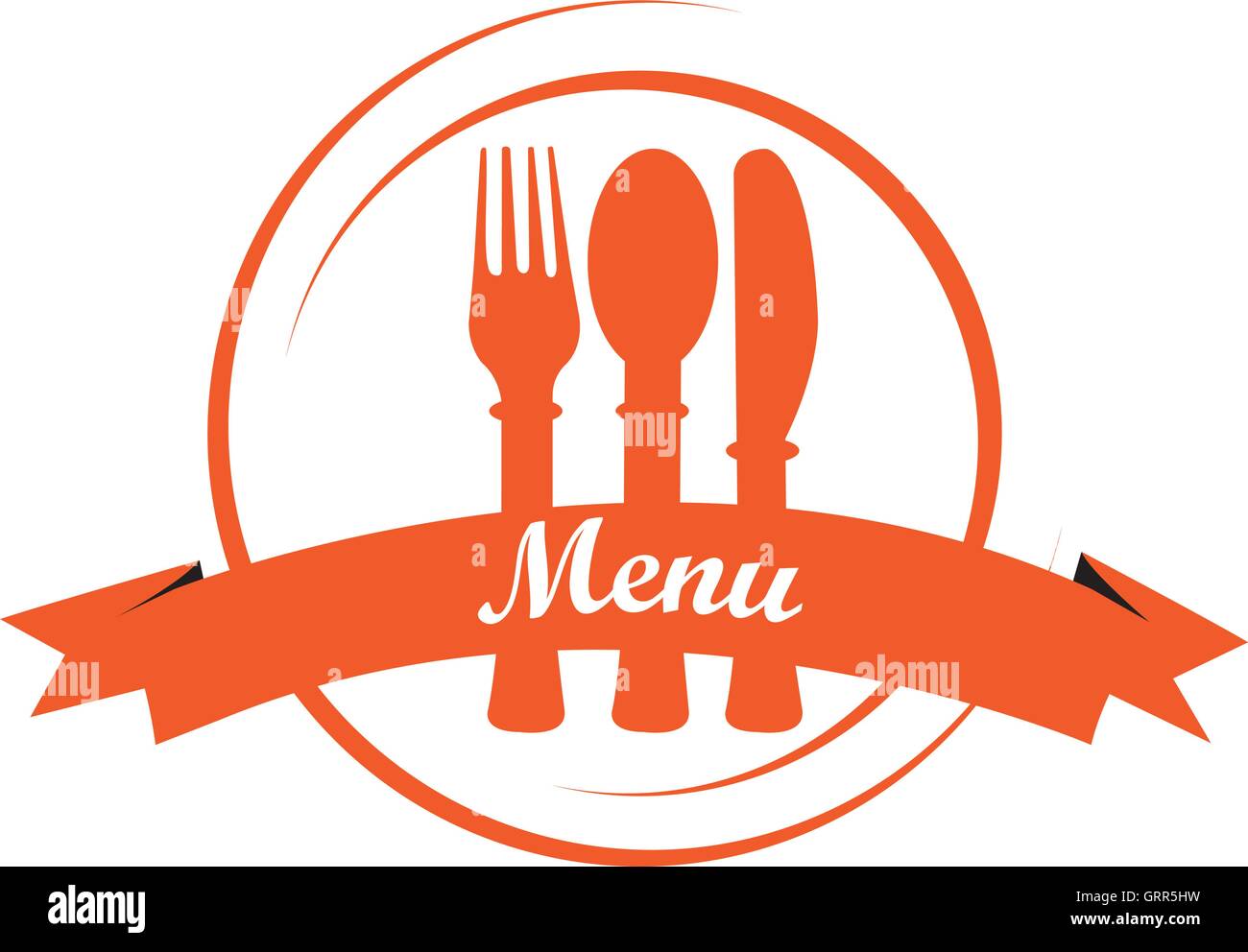 Isolated menu label design with silverwares, Vector illustration Stock ...