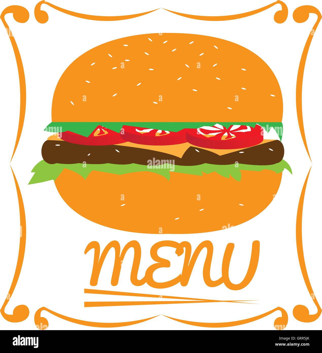 Isolated fast food menu design, Vector illustration Stock Vector Image ...