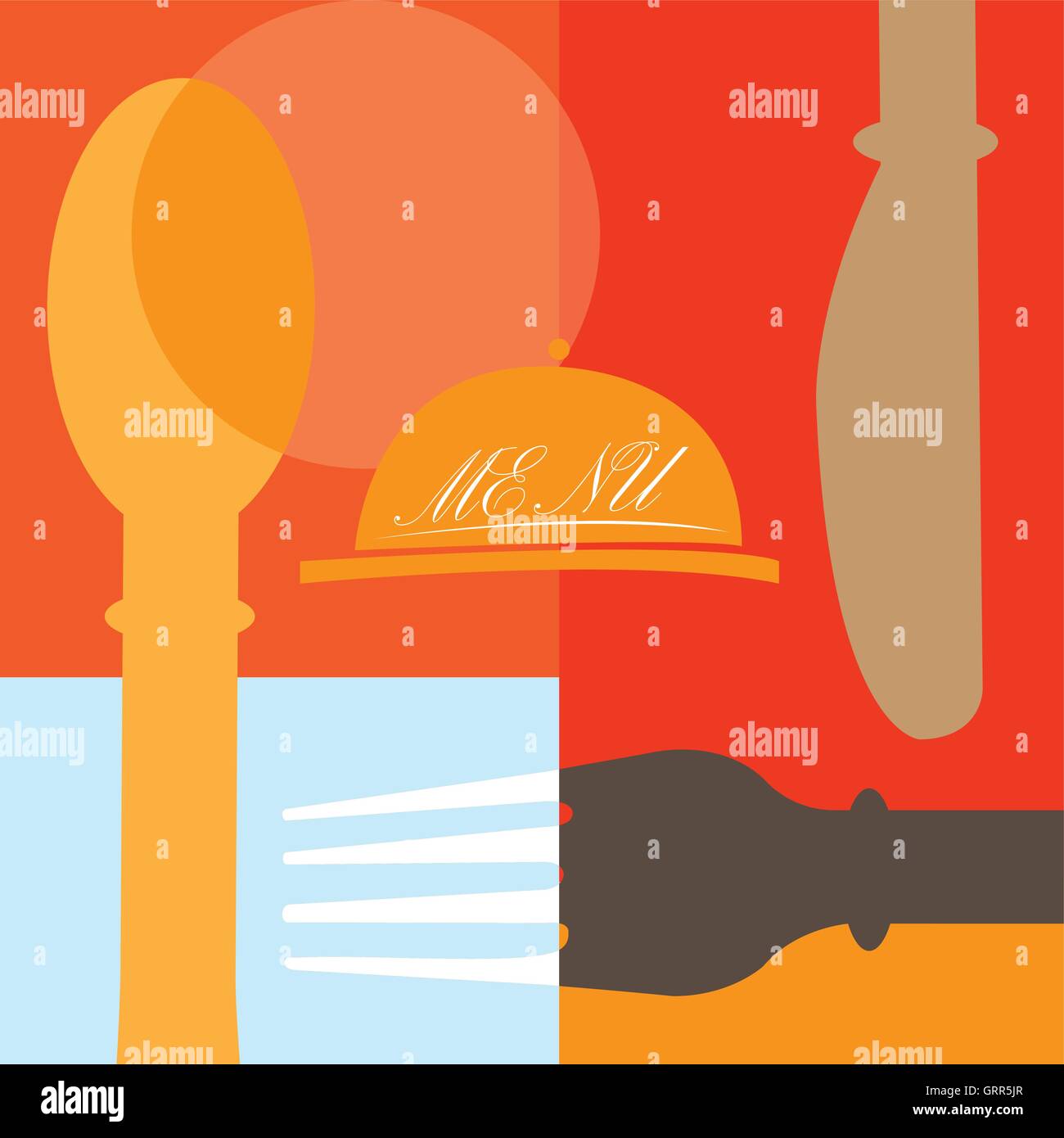 Abstract menu design with silverwares, Vector illustration Stock Vector ...