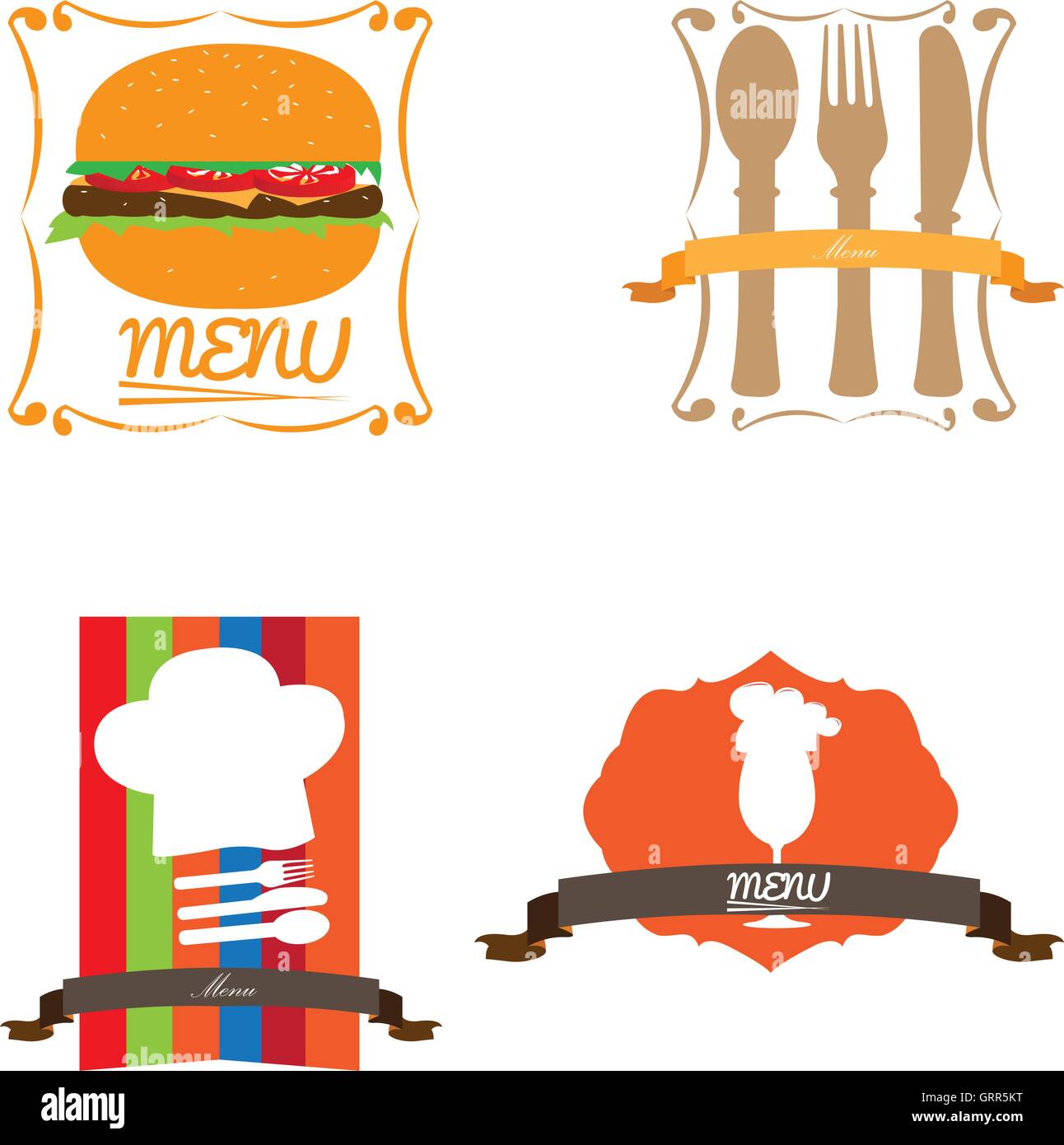 Set of menu label designs, Vector illustration Stock Vector Image & Art ...