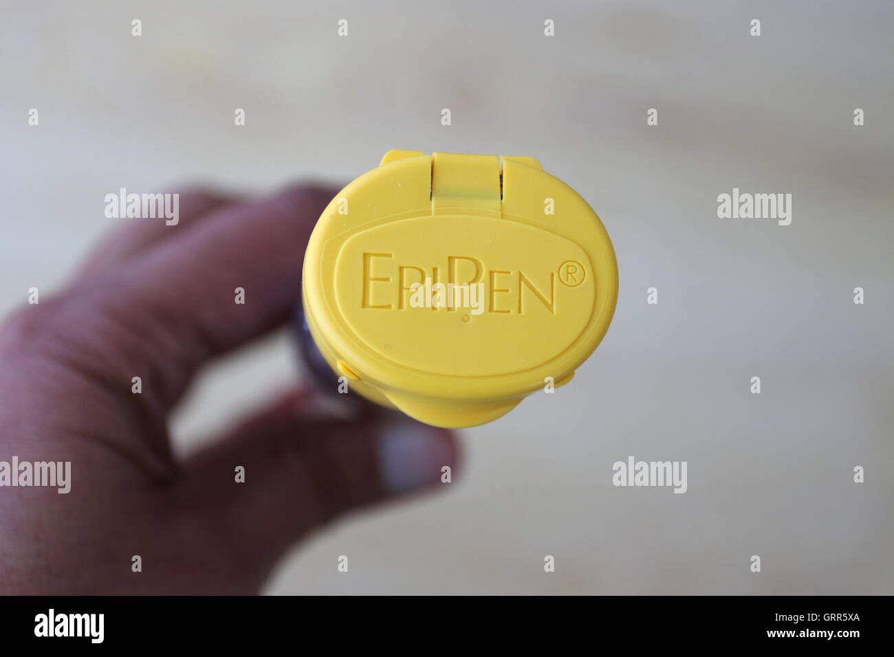 Close up image of adult EpiPen - Adrenalin injection for Anaphylaxis ...
