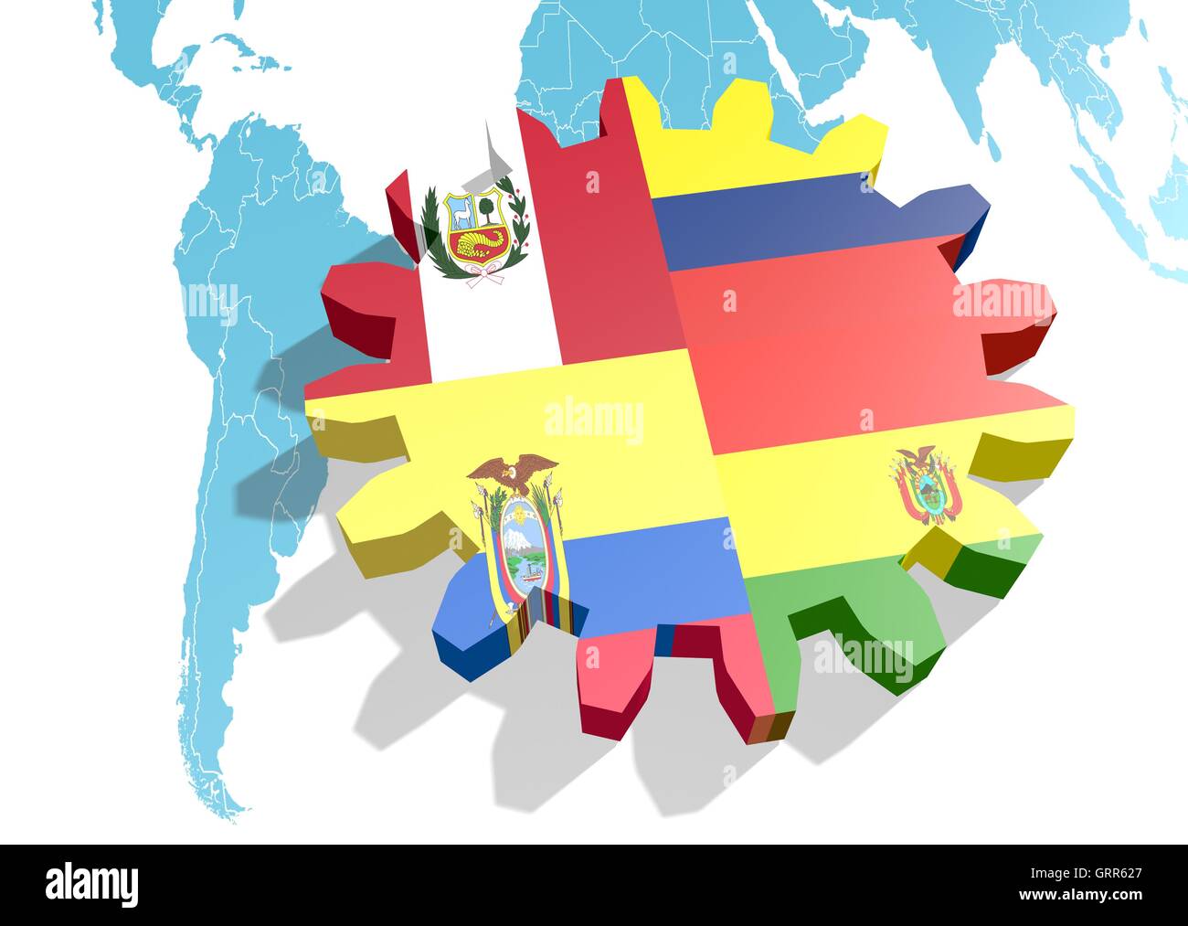 CAN members national flags Stock Photo - Alamy
