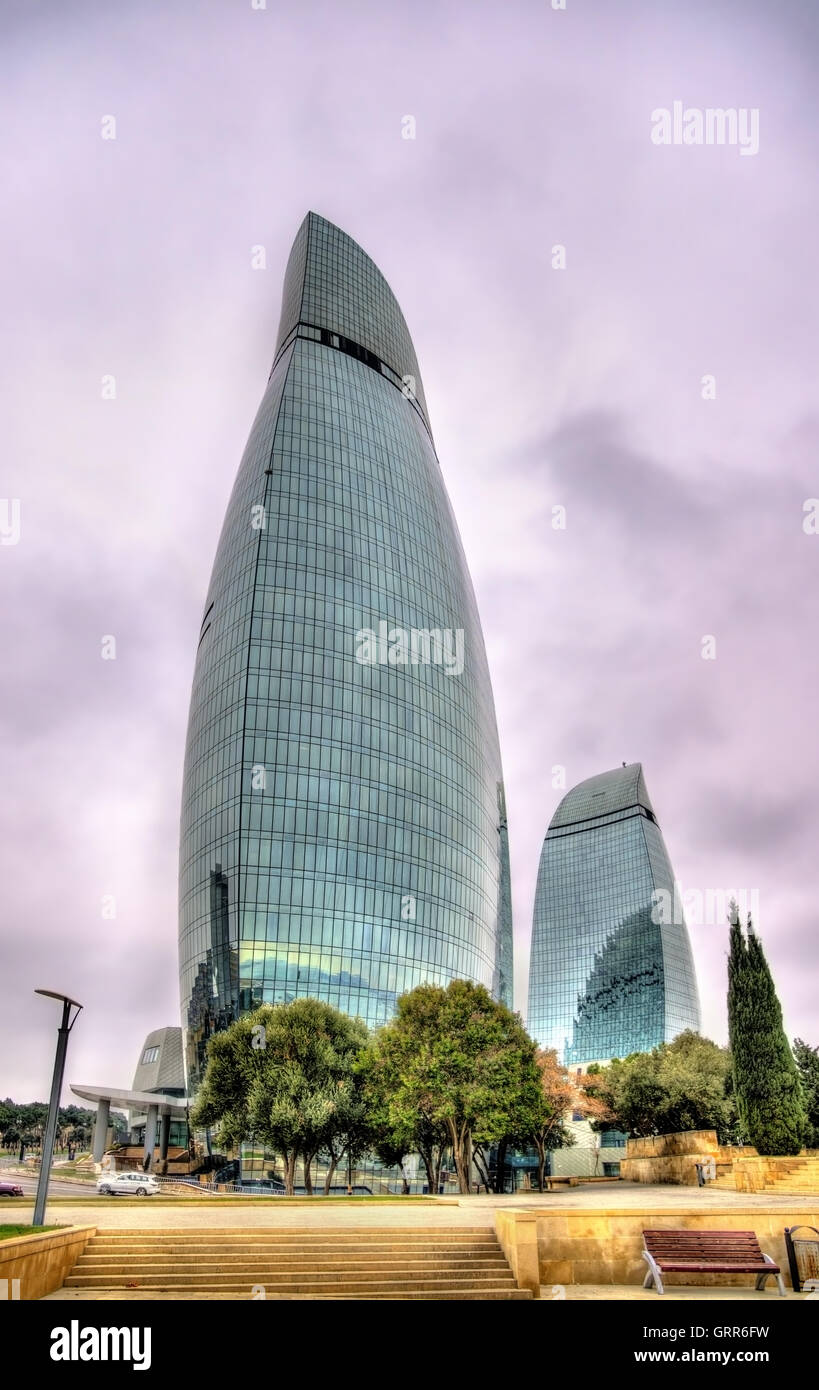 Flame Towers in Baku, Azerbaijan Stock Photo - Alamy