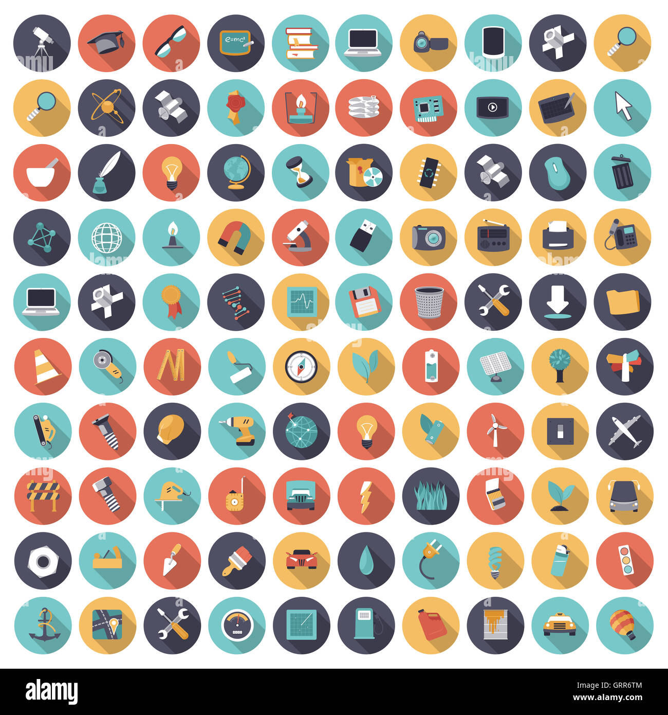 Flat design icons for technology, science and industrial Stock Photo ...