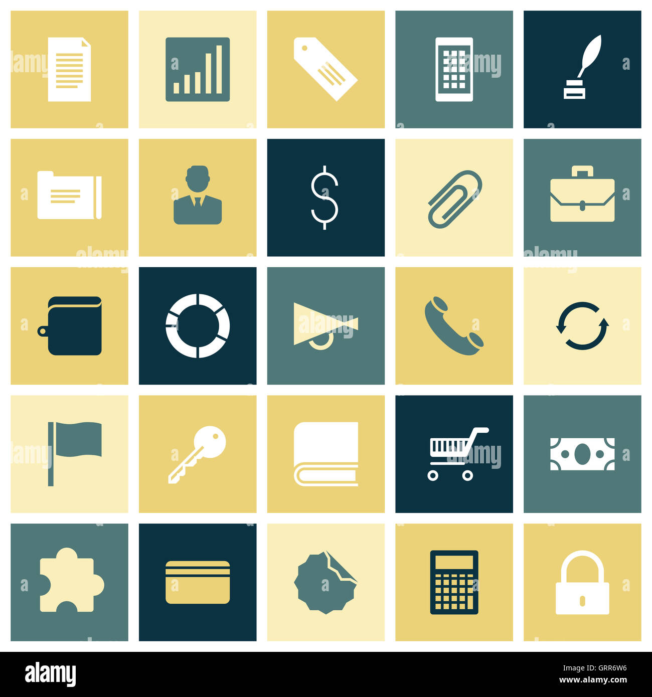 Flat design icons for business Stock Photo - Alamy